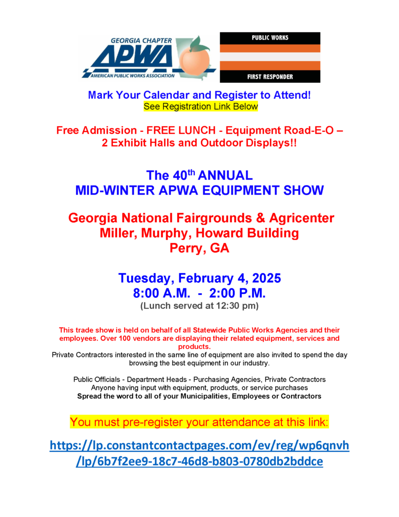 2025 APWA Equipment Show – APWA Georgia Chapter